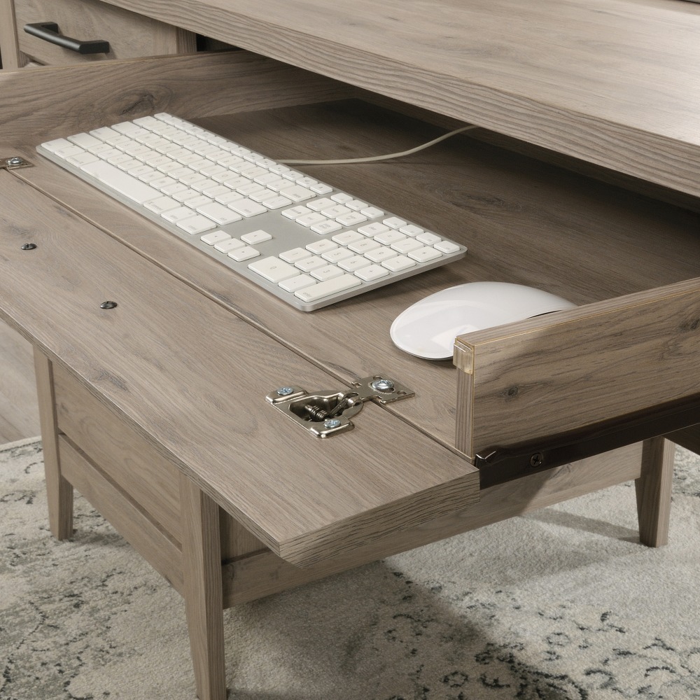 Sauder Summit Station 66"W Executive Computer Desk, Laurel Oak ...