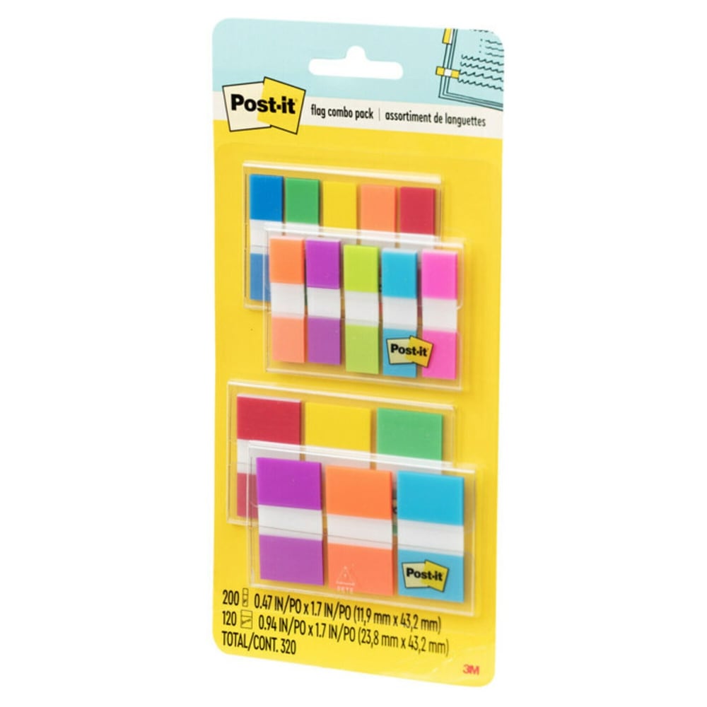 Post-it Flag Multipack, 1/2" And 1", Assorted Colors, Pack Of 320 ...