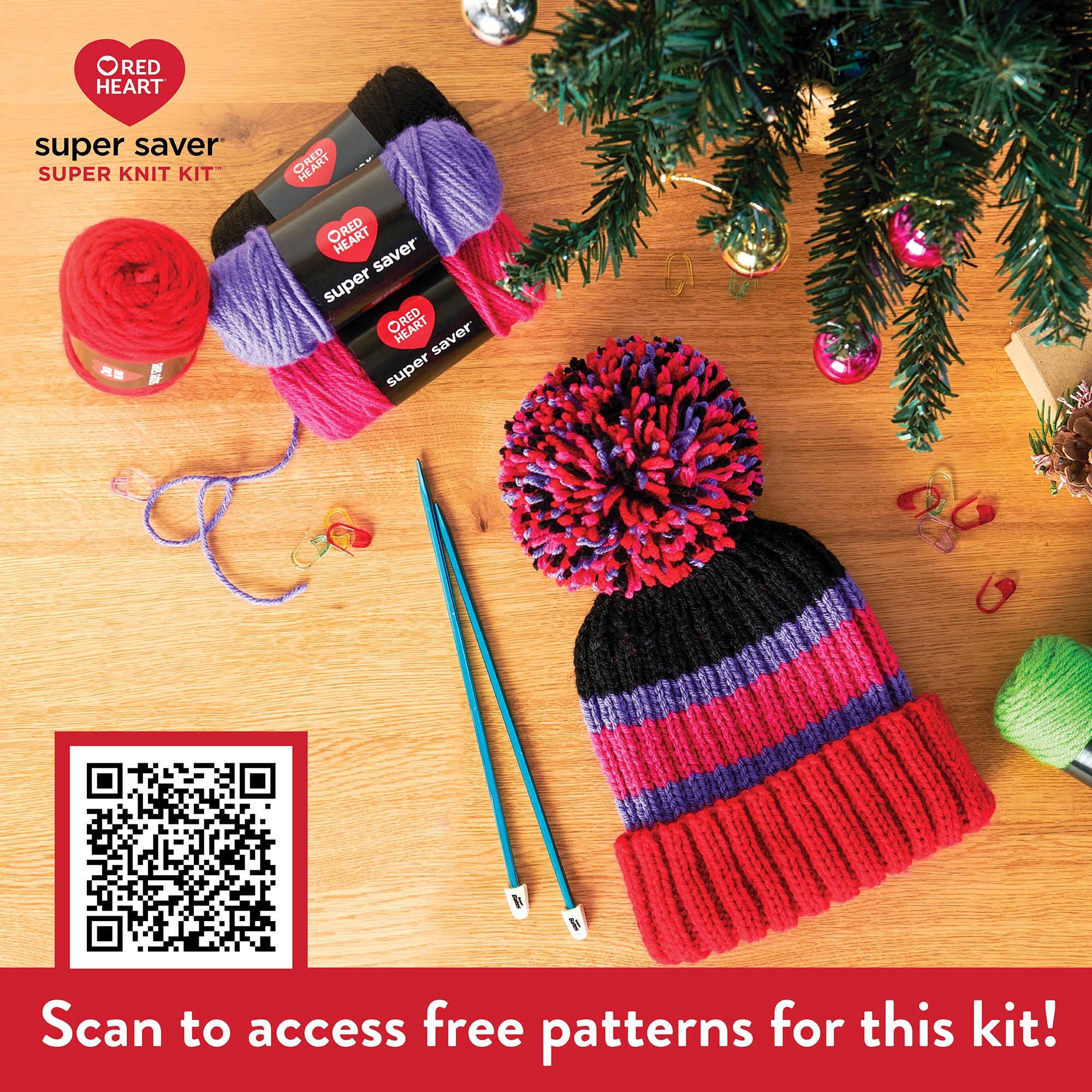Red Heart Super Saver Super Yarn Knit Kit W/Accessories | OfficeSupply.com