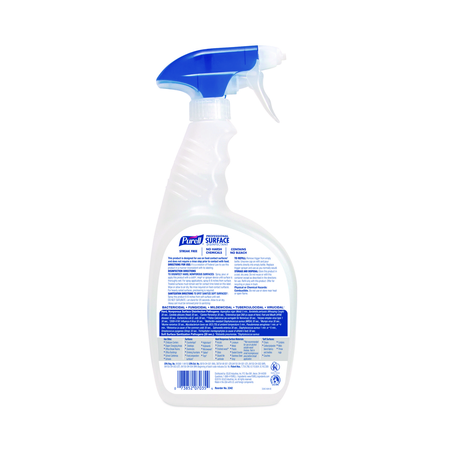PURELL Professional Surface Disinfectant Spray, Citrus Scent, 32 fl oz ...