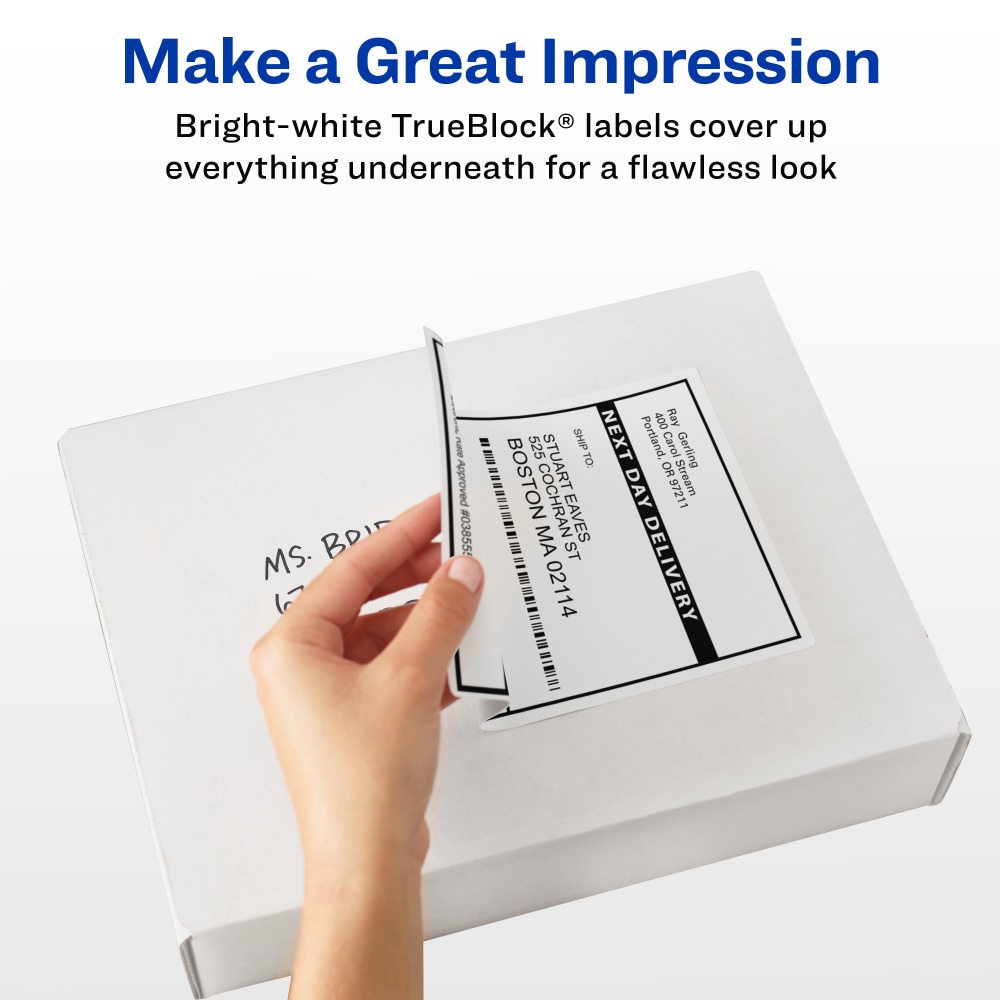 Avery TrueBlock White Laser Shipping Labels, Internet, 5126, 5 1/2" x 8 ...