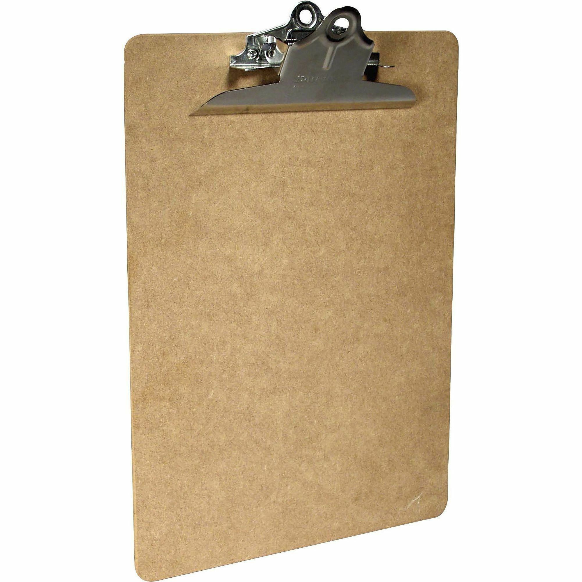 Saunders Brown Hardboard Clipboards - 1" Clip Capacity - 8 1/2" x 11 ...