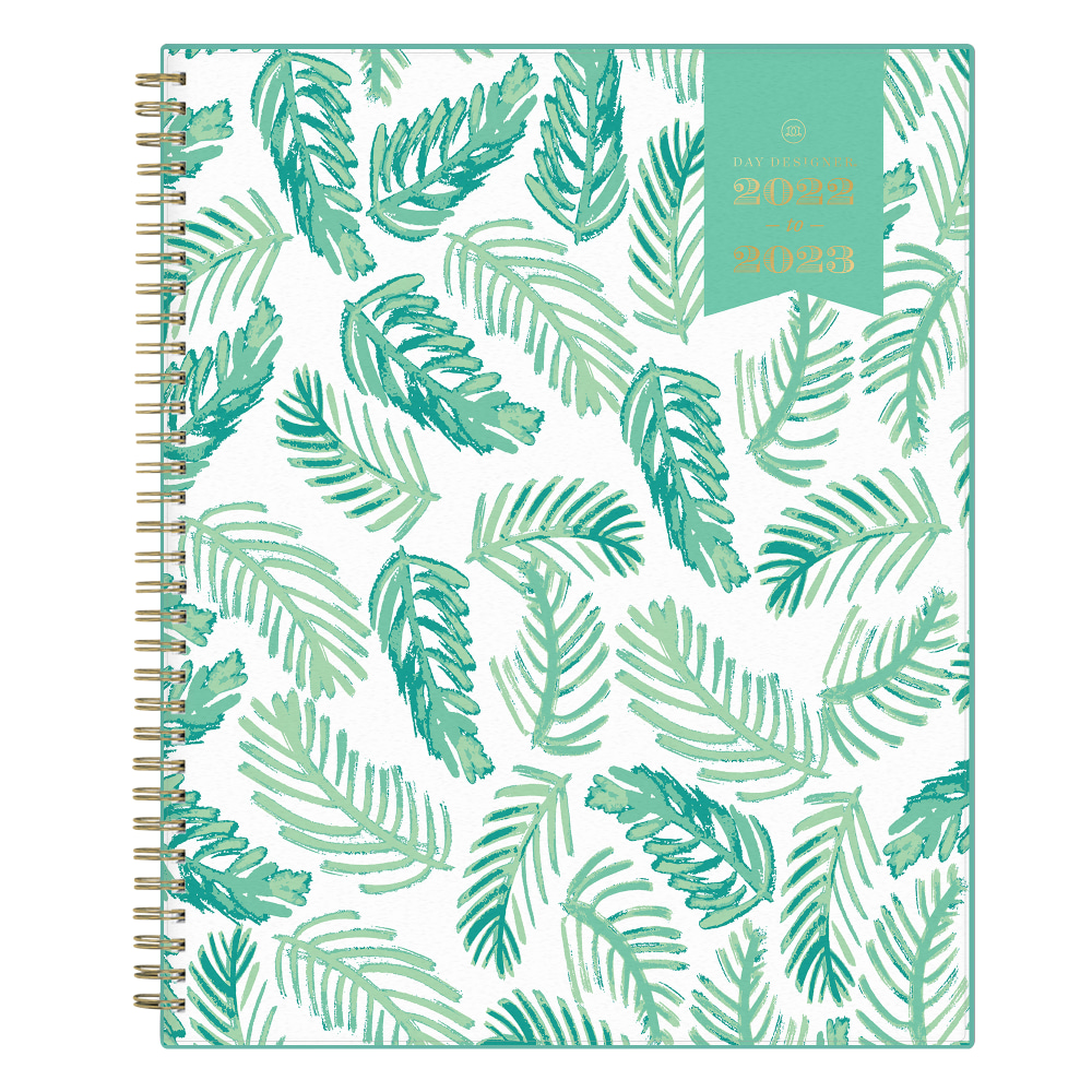 Day Designer Weekly Monthly Planner Letter Size Palms Frosted July 