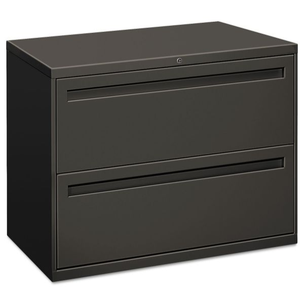 HON Brigade 700 20"D Lateral 2-Drawer File Cabinet, Charcoal ...