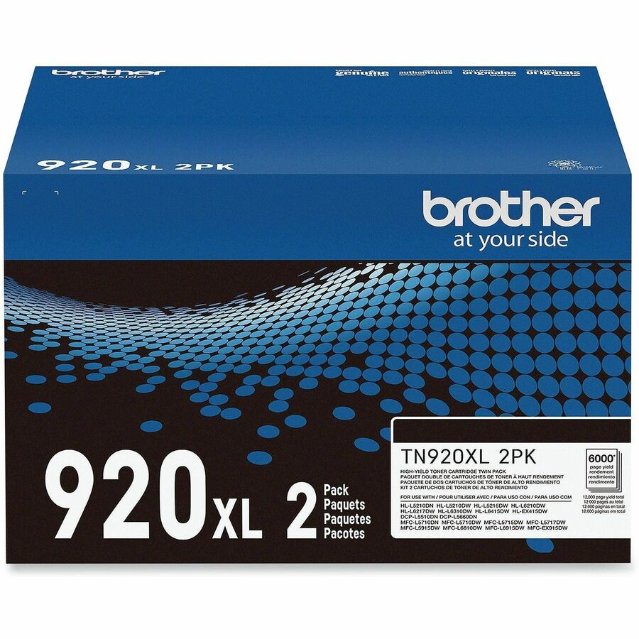 Brother Genuine TN920XL2PK High-yield Toner Cartridge Twin Pack ...