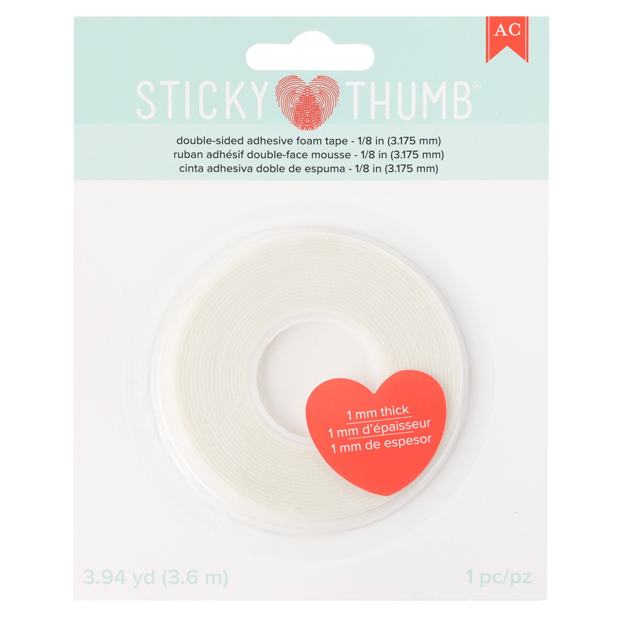 Sticky Thumb Double-Sided Foam Tape 3.94 Yards | OfficeSupply.com