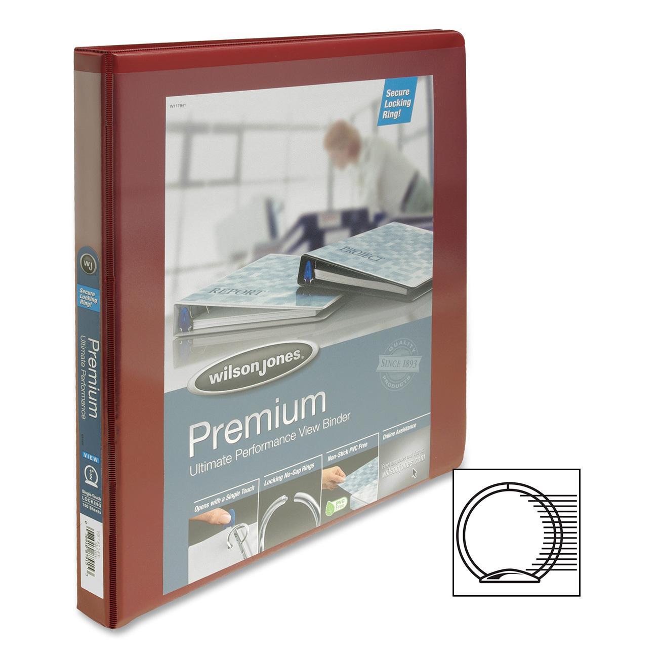 Wilson Jones Premium 1/2" 3-Ring View Binder | OfficeSupply.com