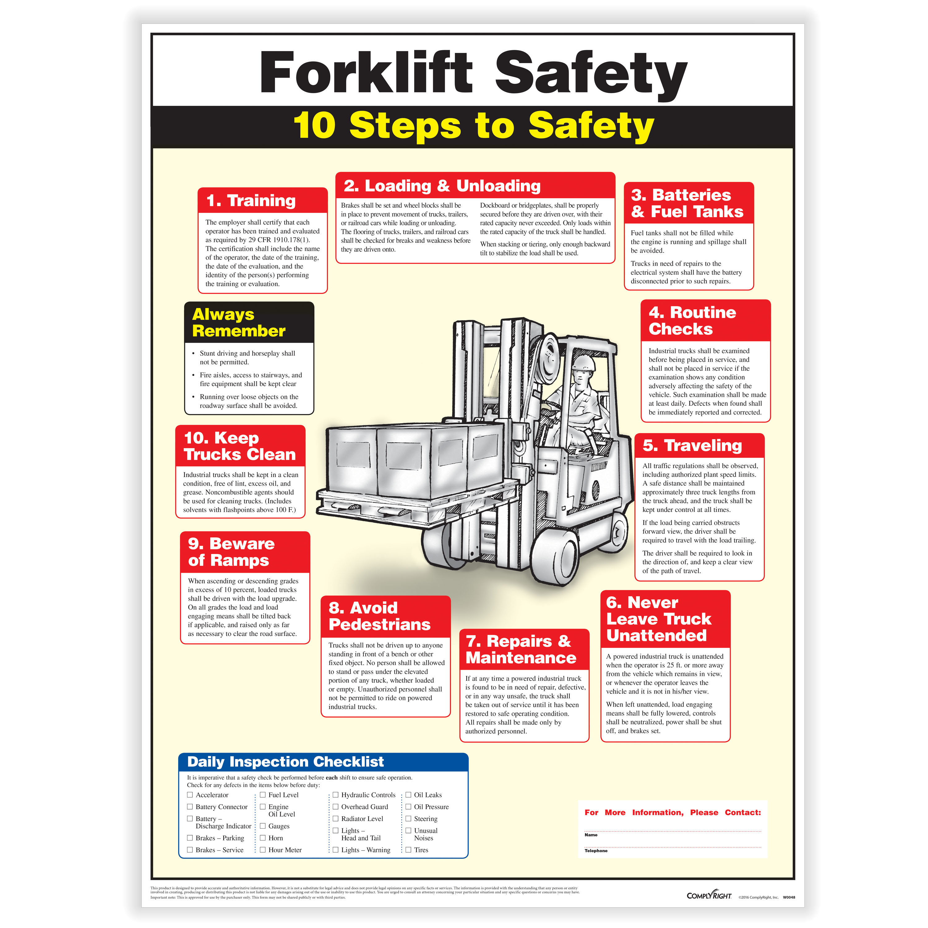 Forklift Safety Poster - CPRWR0048 | OfficeSupply.com