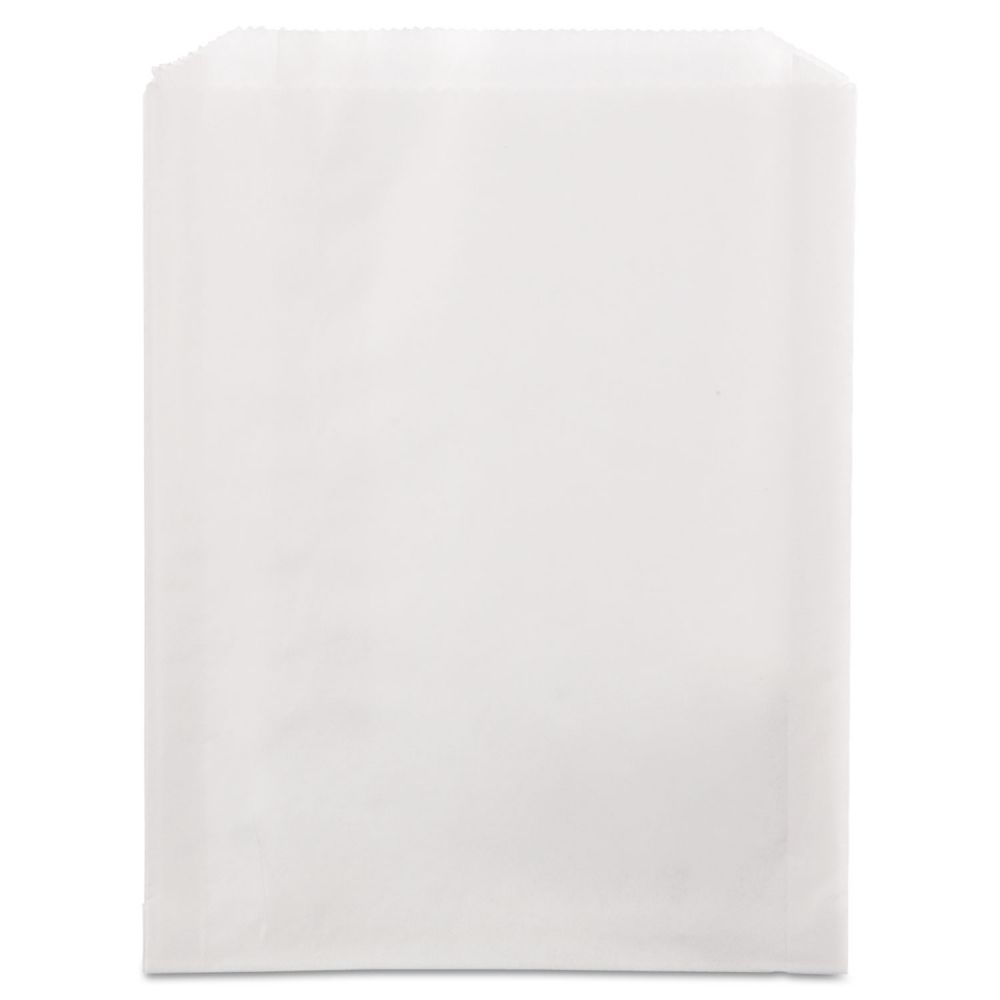 Bagcraft Grease-Resistant Single-Serve Bags, 6.5" x 1" x 8", White ...