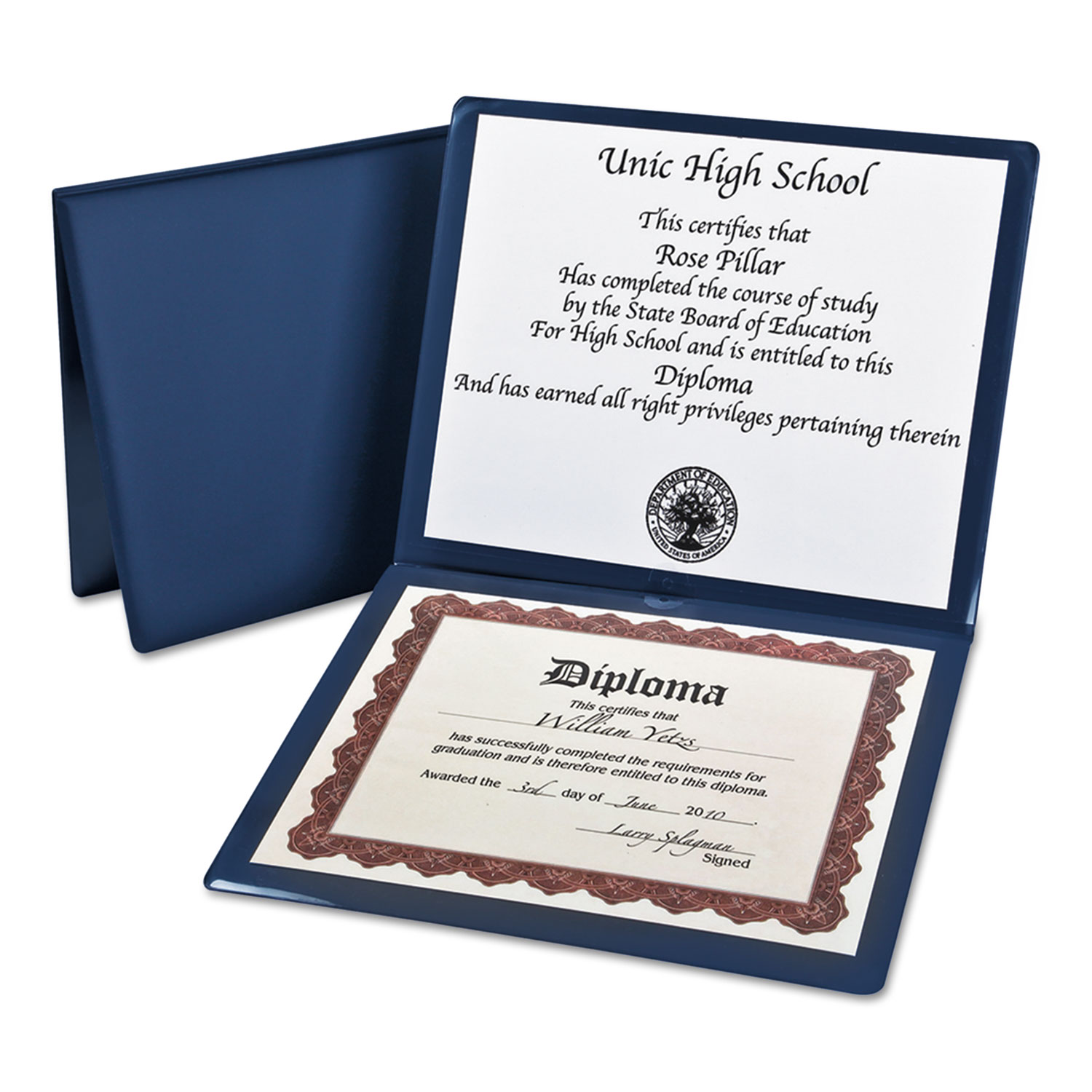 Oxford Diploma Cover 12 5 X 10 5 Navy OfficeSupply