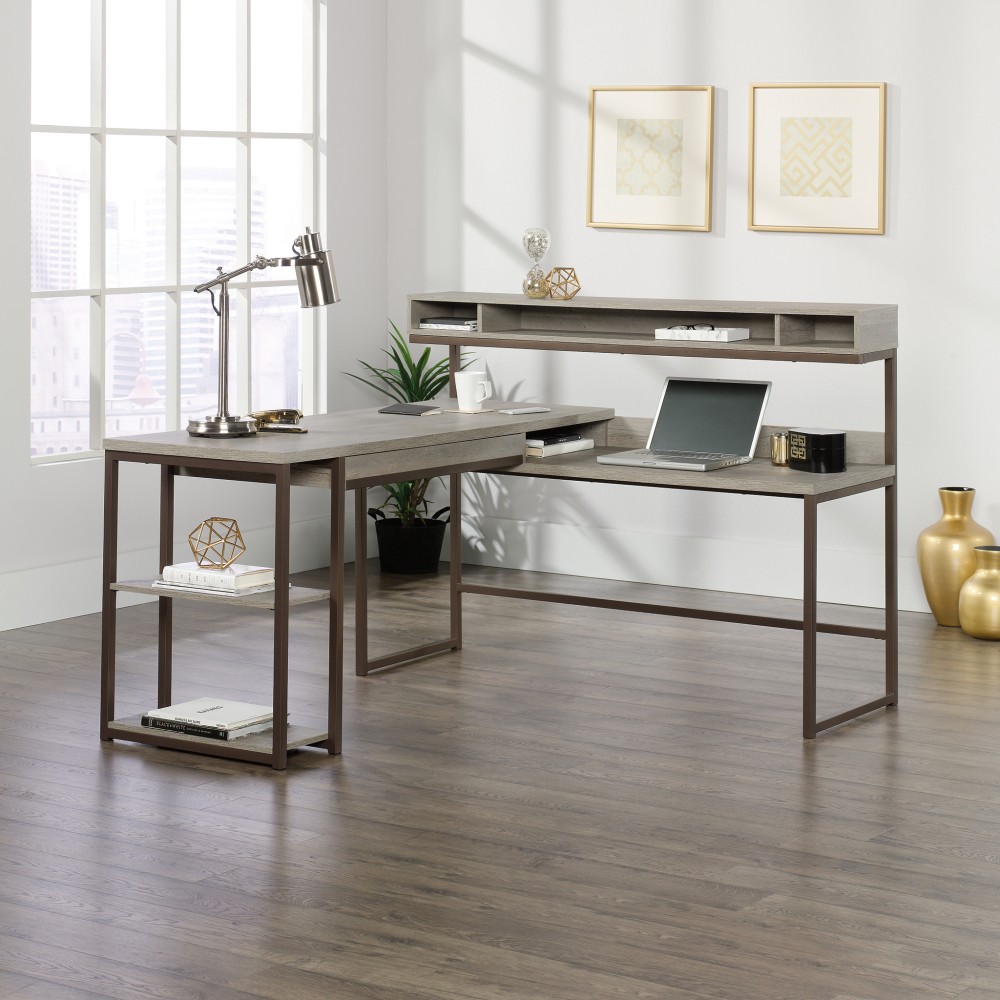 Sauder Manhattan Gate 61"W L-Shape Computer Desk With Wireless Charger ...