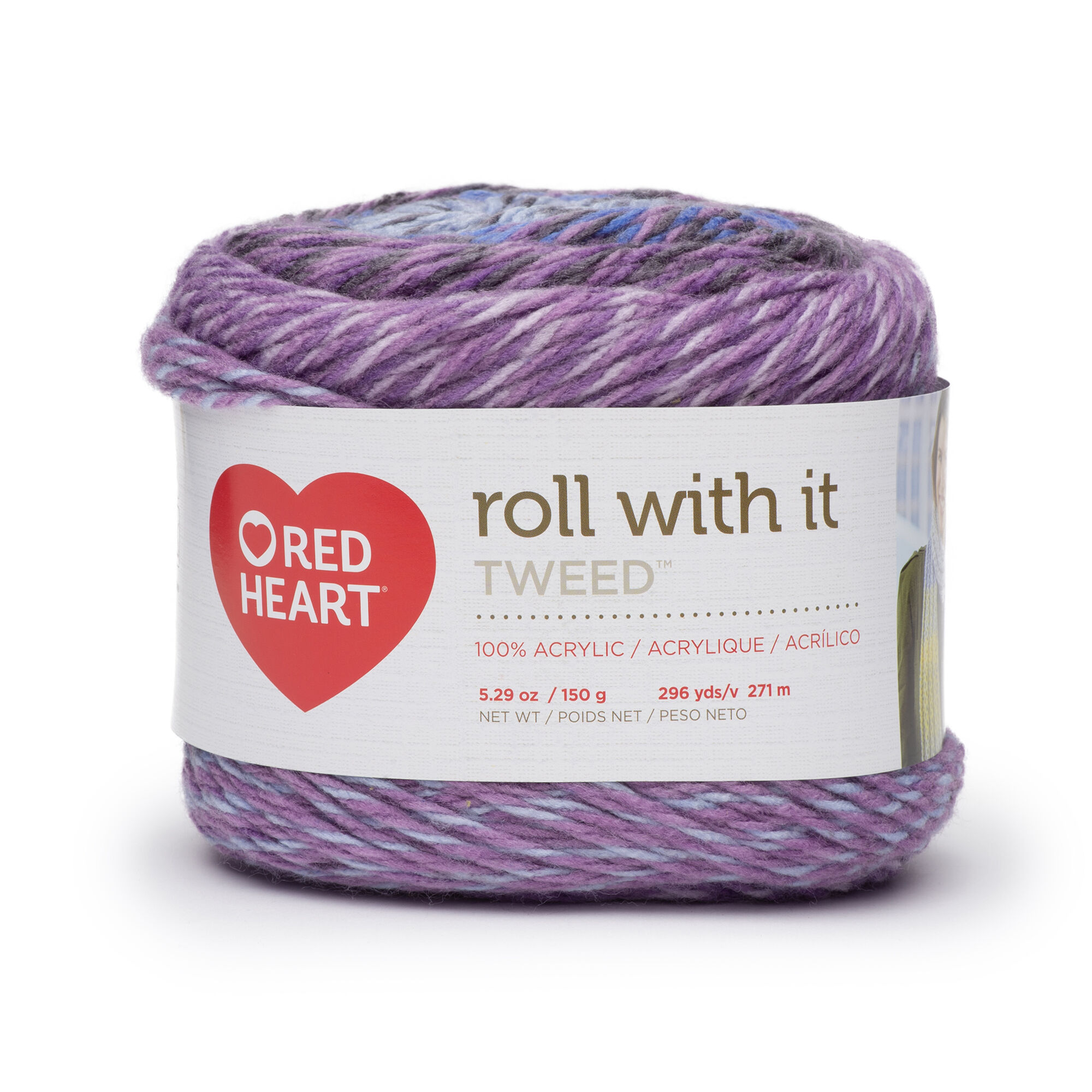 Red Heart Roll With It Tweed Yarn - Violet | OfficeSupply.com