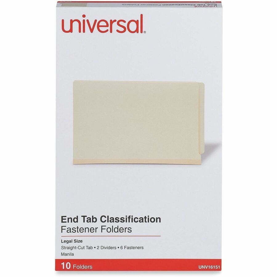 Universal Manila End Tab Classification Folders, Straight Tab, Expands ...