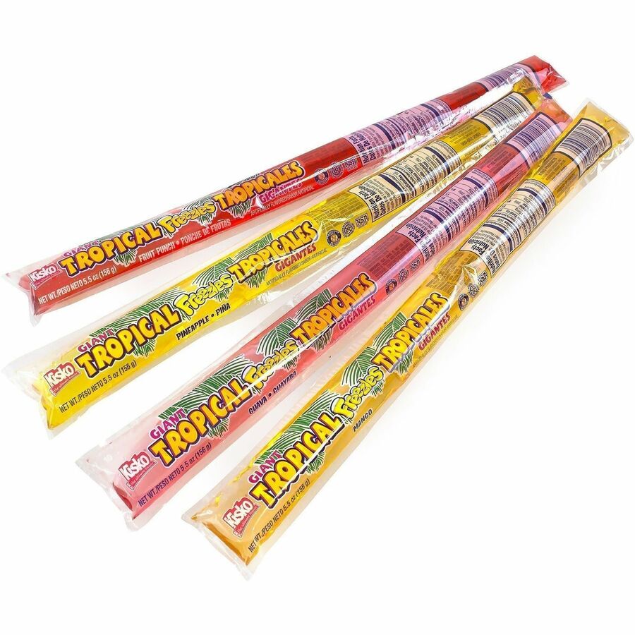 Kisko Giant Tropical Freezies Ice Pops, Fruit Punch, Guava, Mango ...