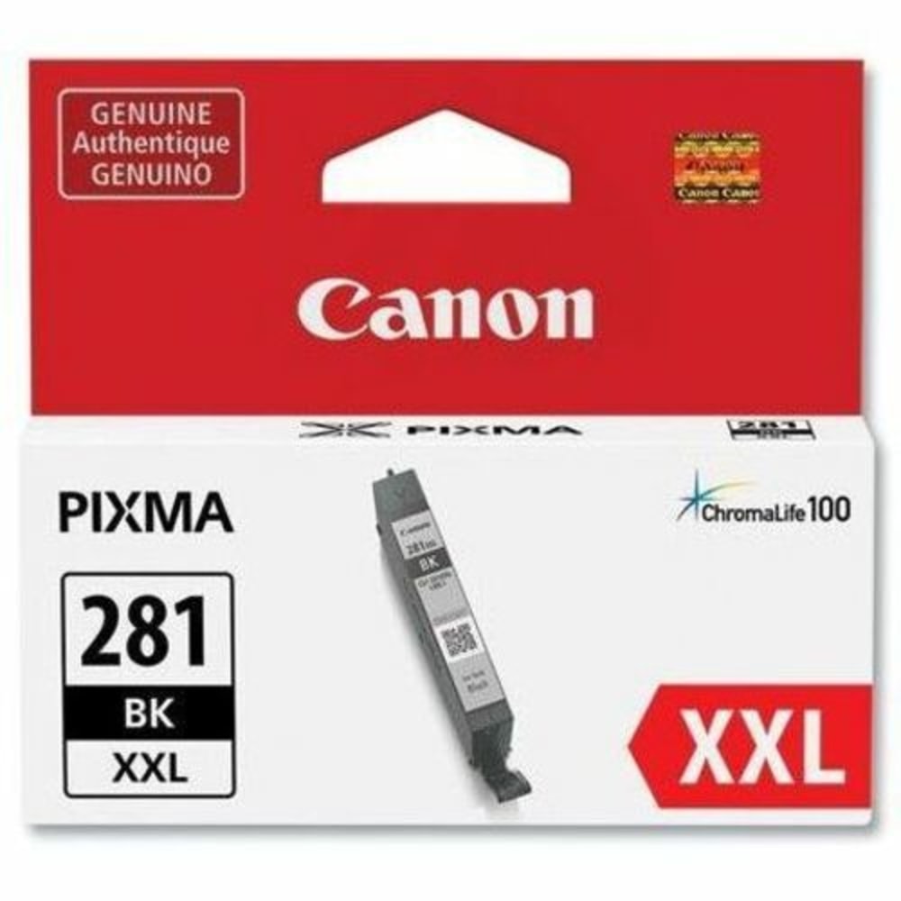 Canon CLI-281 ChromaLife 100+ Black Extra-High-Yield Ink Tank, 1983C001 ...