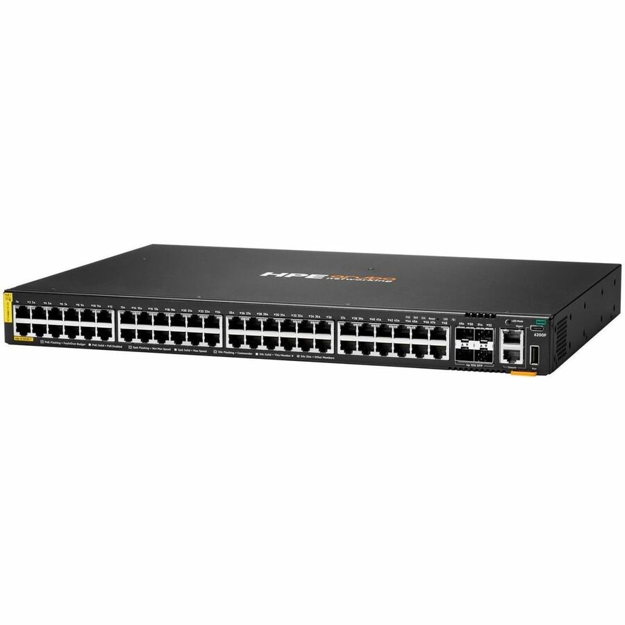 HPE CX 6200F 48G Class 4 PoE 4SFP+ 370W Switch | OfficeSupply.com