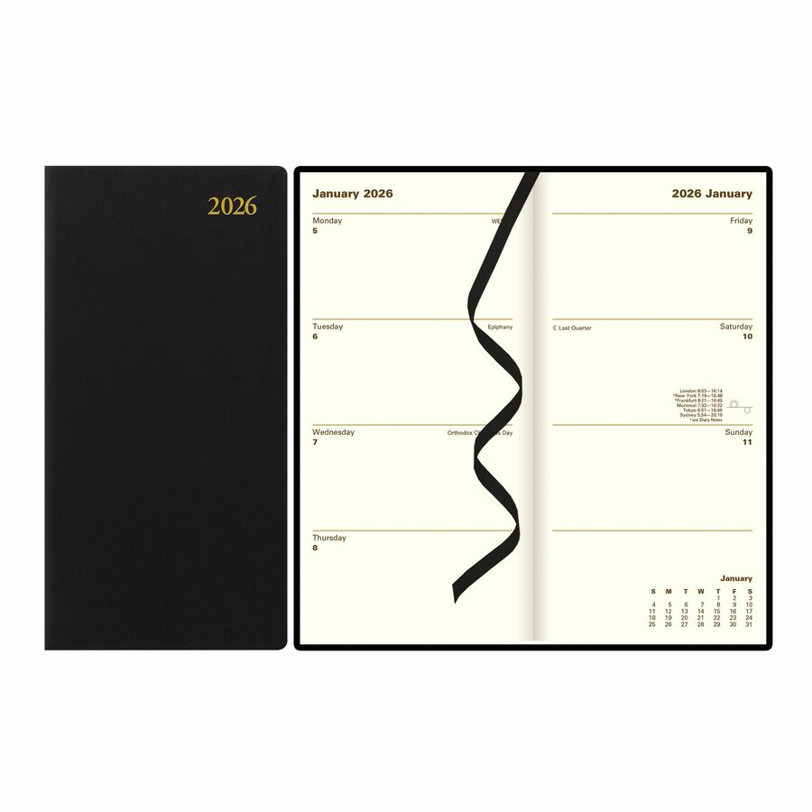Letts Signature - Weekly/Monthly Planner, Upright, English, Black ...