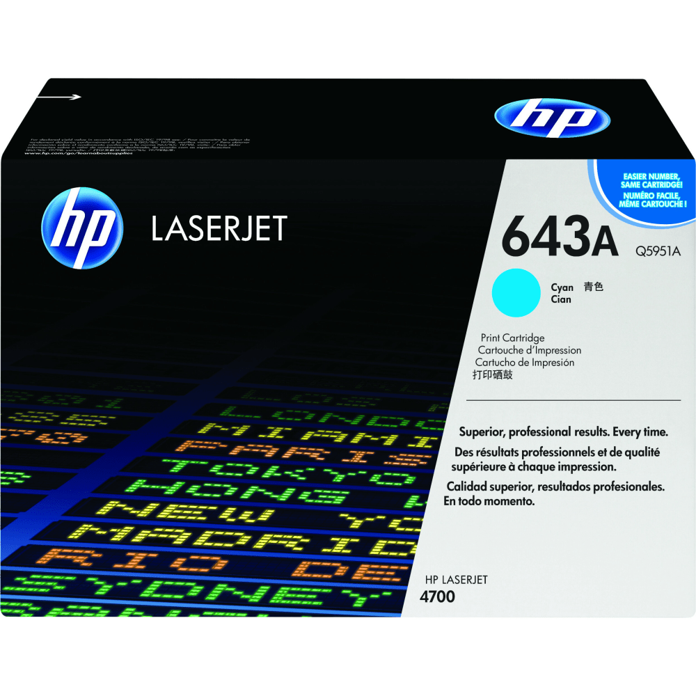 HP 643A Cyan Toner Cartridge, Q5951AC | OfficeSupply.com