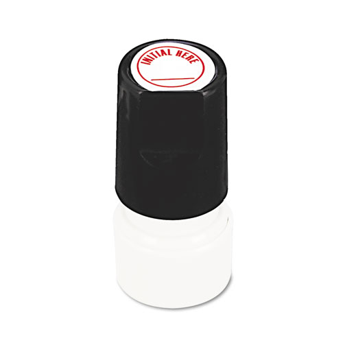 Universal Round Message Stamp, INITIAL HERE, Pre-Inked/Re-Inkable, Red ...