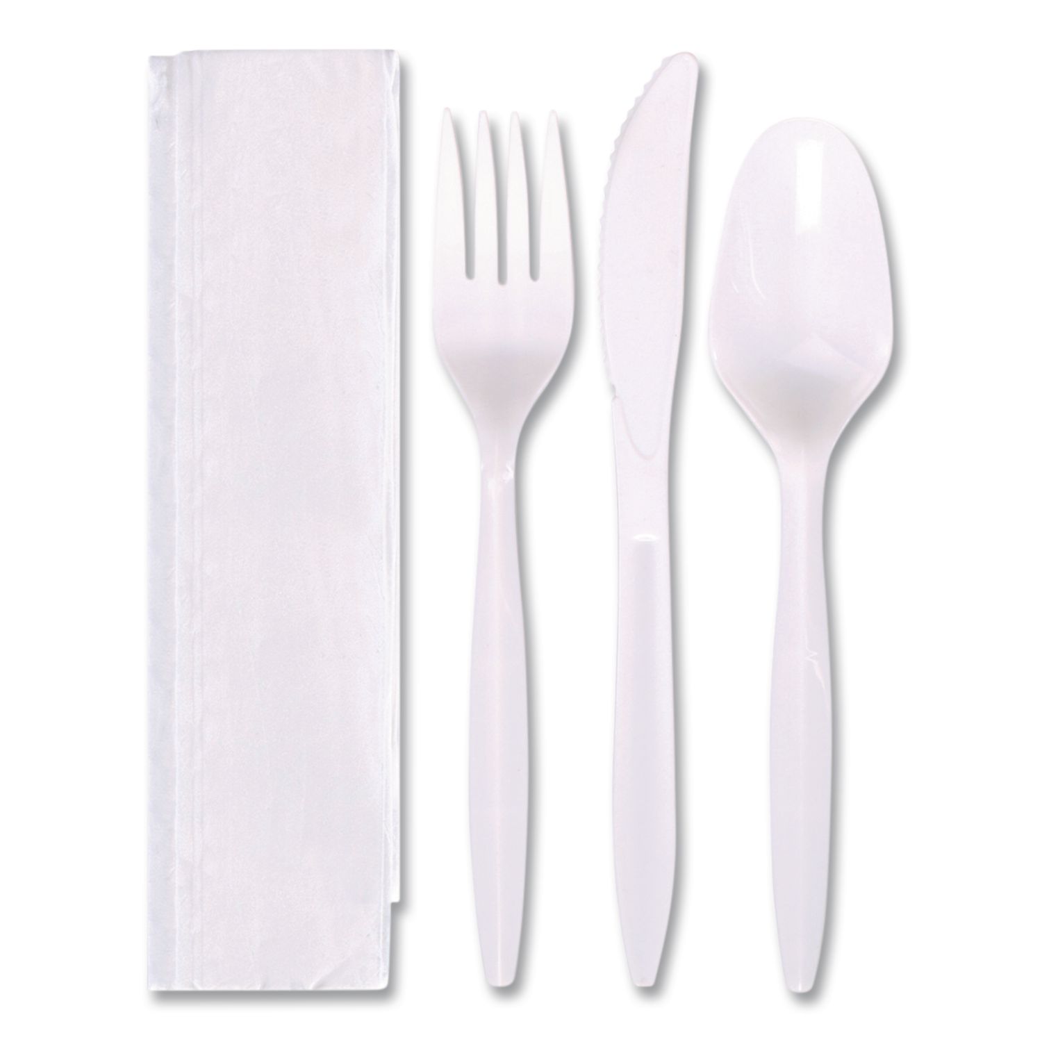 Hoffmaster Economy Cutlery Kits, Fork/Knife/Spoon/Napkin, White, Carton ...