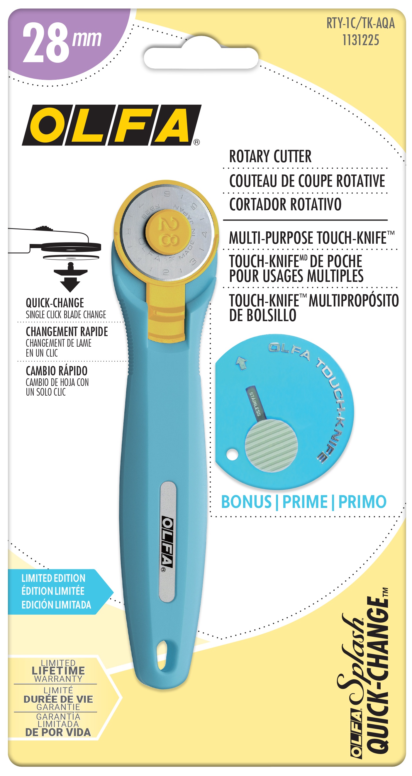 OLFA Quick-Change Rotary Cutter 28mm With Touch Knife | OfficeSupply.com