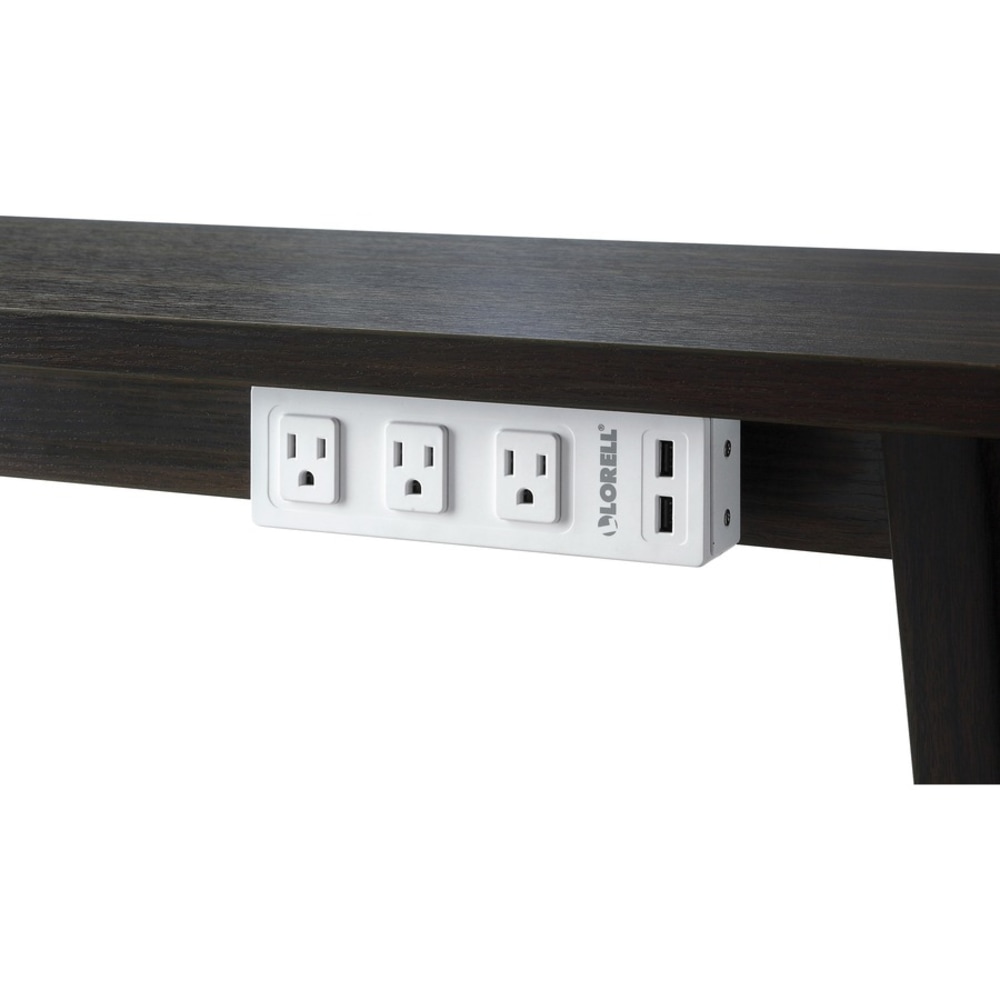 Lorell AC/USB Power Center, Underdesk Mount, White | OfficeSupply.com