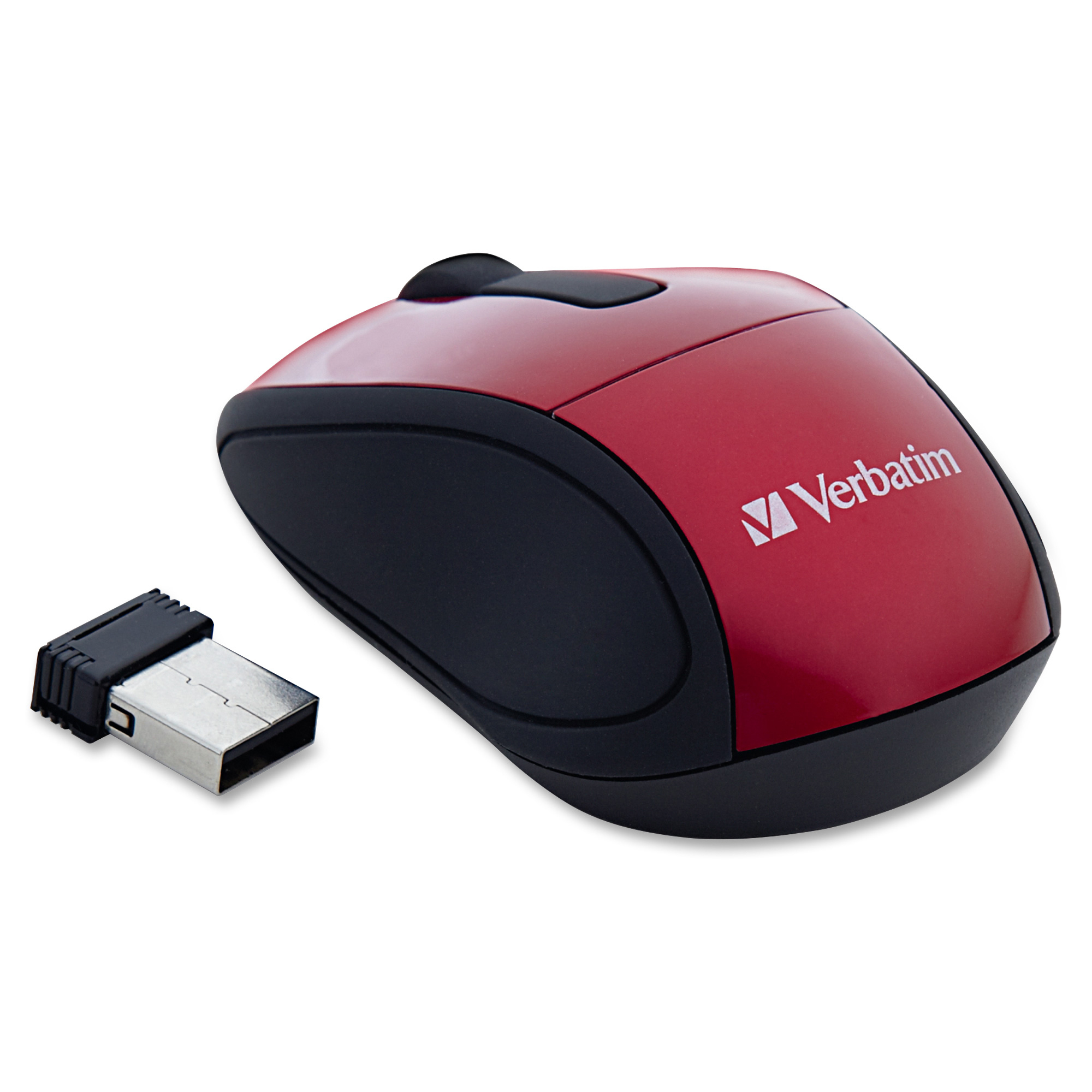 Verbatim Wireless Mini Travel Optical Mouse - Red | OfficeSupply.com