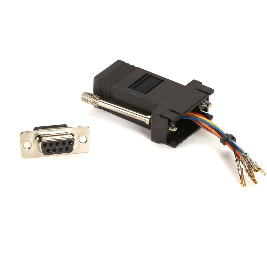 Black Box DB9 Female to RJ45F Modular Adapter Kit with Thumbscrews ...