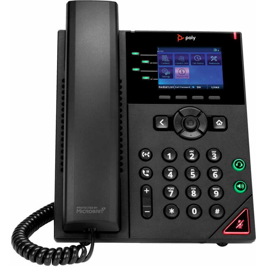 Poly VVX 250 IP Phone - Corded - Corded - Desktop, Wall Mountable ...