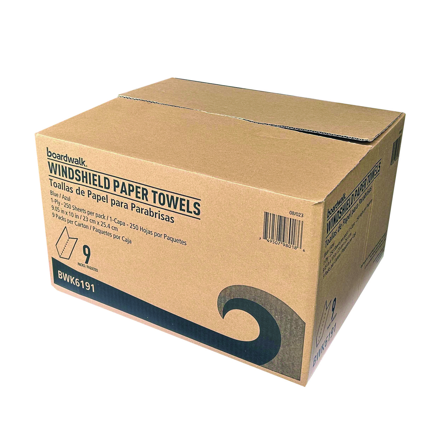 Boardwalk Windshield Paper Towels, 9.05 x 10, Blue, 250/Pack, 9 Packs ...