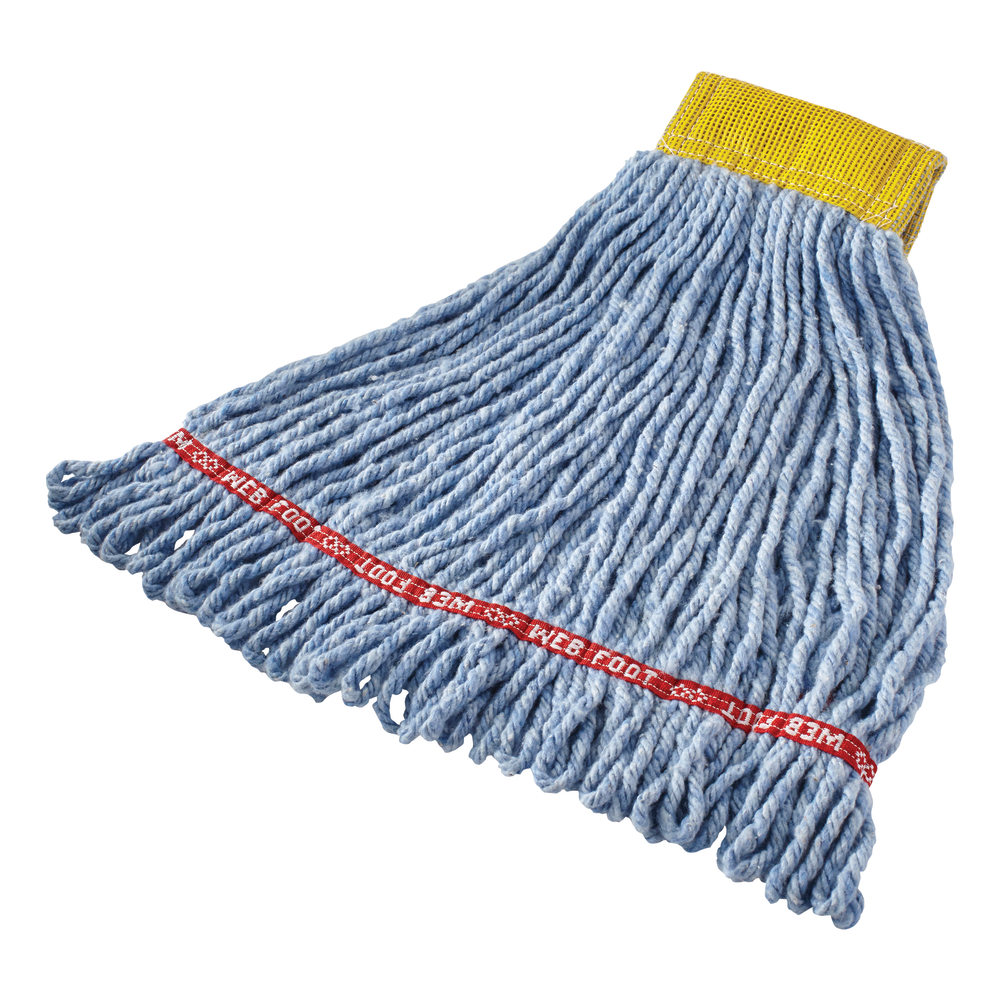 Rubbermaid Web Foot Wet Mop, 5" Band, Blue | OfficeSupply.com