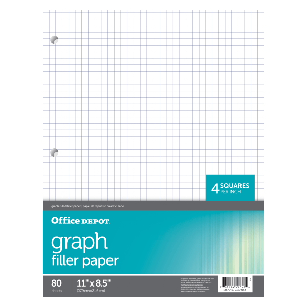 Quadrille-Ruled Notebook Filler Paper, 8 1/2" x 10 1/2", White, Pack Of ...