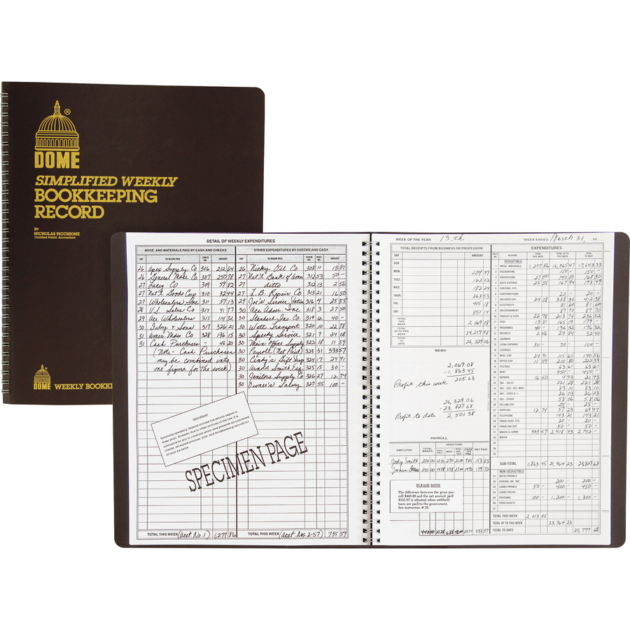 Dome Bookkeeping Record Book - DOM600BD | OfficeSupply.com