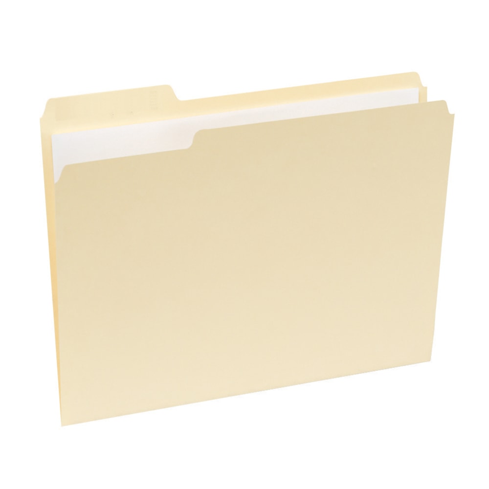 File Folders, 1/3 Cut, Letter Size, 30% Recycled, Manila, Pack Of 100 ...