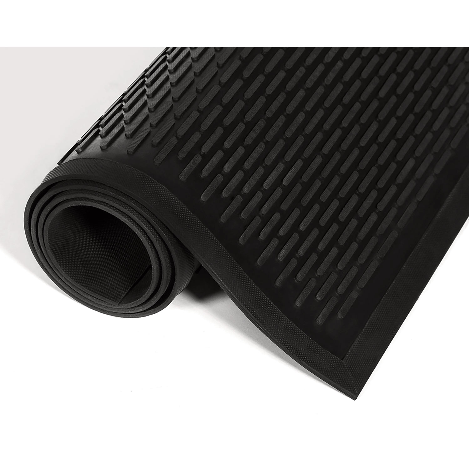 Crown-Tred Indoor/Outdoor Scraper Mat, Black Loop-Twist Ribbed Rubber ...