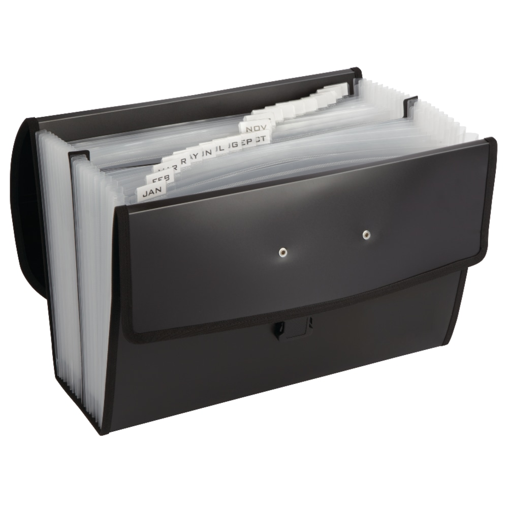 Expanding 21-Pocket File Case, Legal Size, Black | OfficeSupply.com