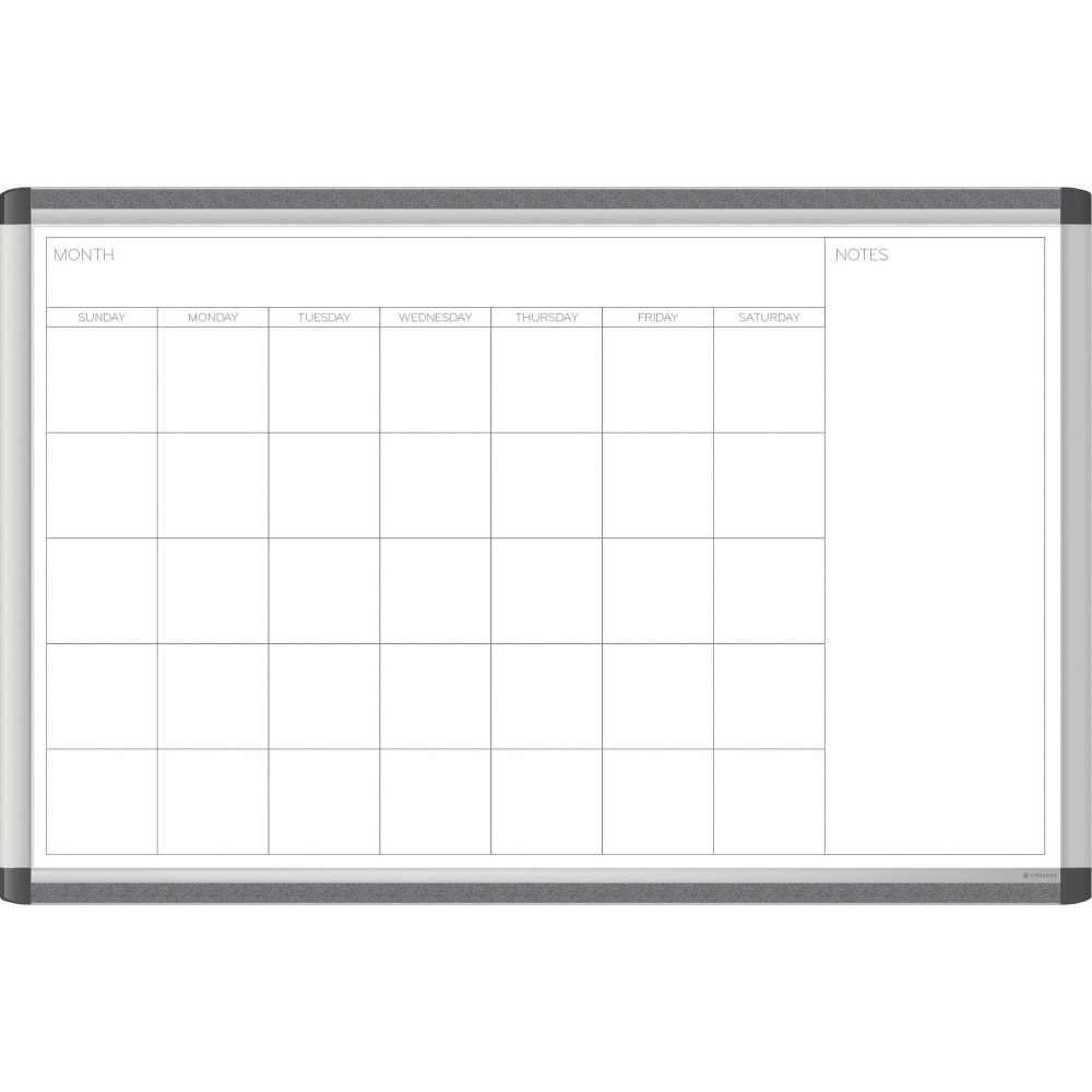 U Brands PINIT Magnetic Dry-Erase Monthly Calendar Board, 36" X 24 ...