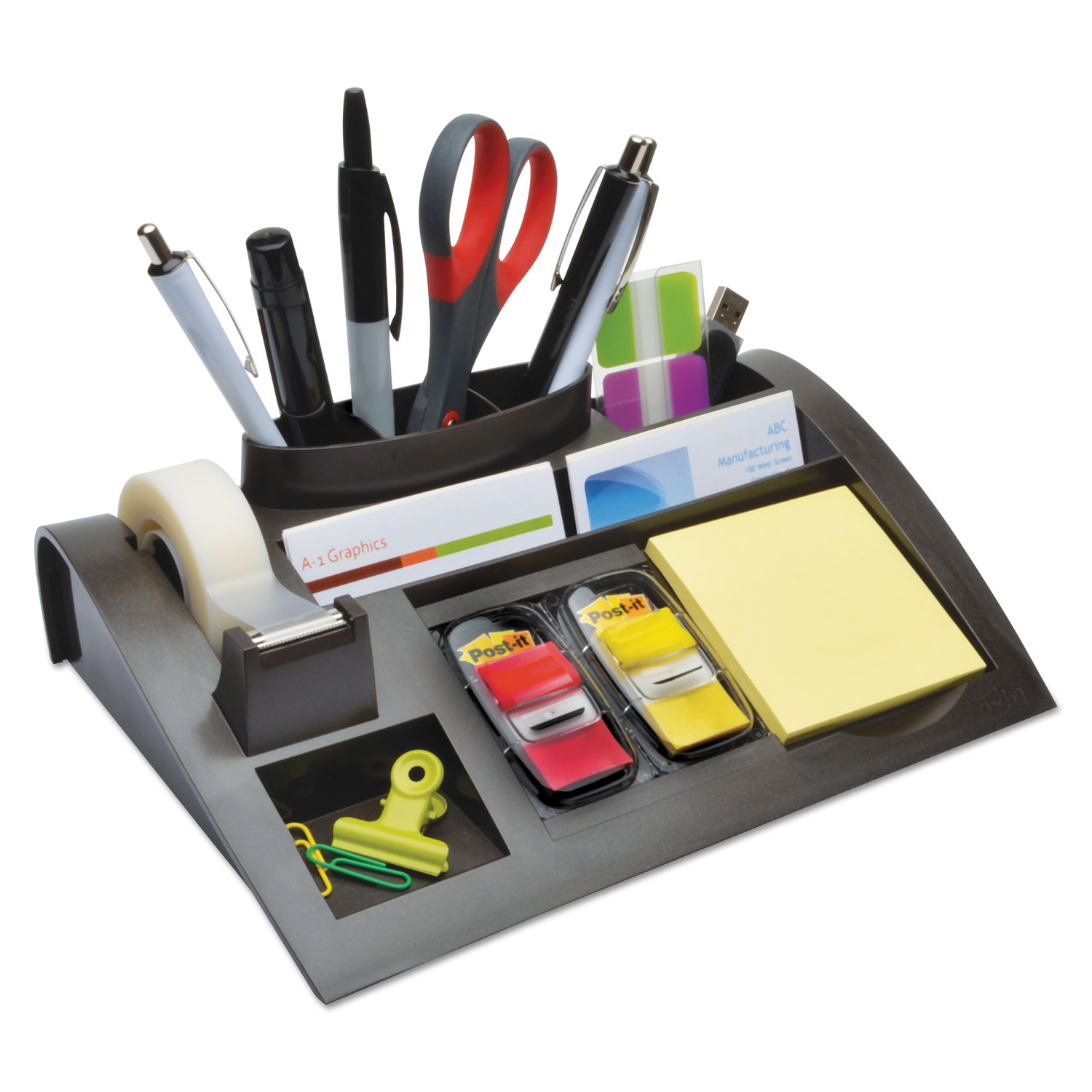 Post it Notes Dispenser With Weighted Base Plastic 10 1 4 X 6 3 4 X