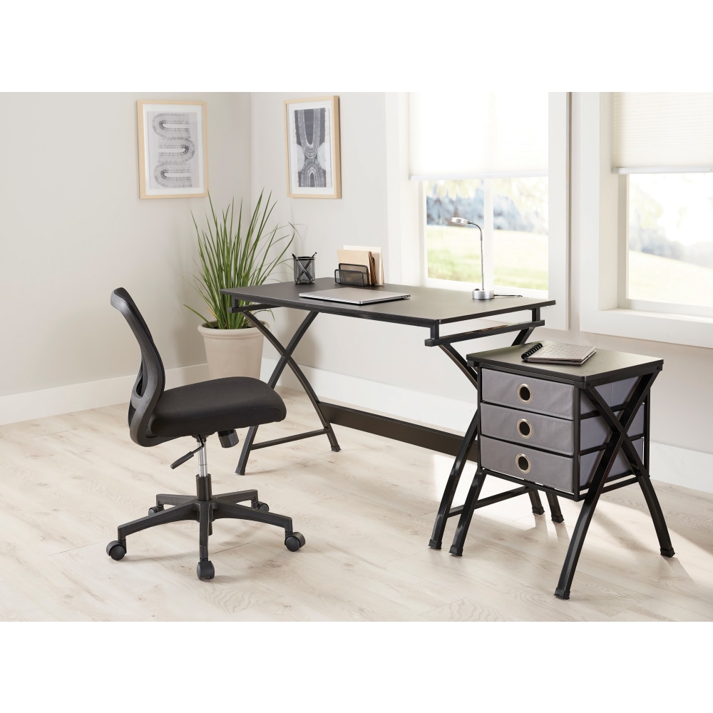 Adley Mesh/Fabric Low-Back Task Office Chair, Black, BIFMA Compliant ...