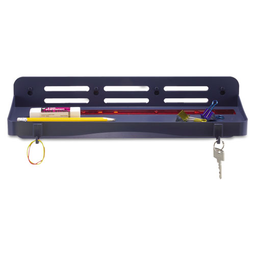 Universal One Recycled Plastic Cubicle Shelf, Charcoal | OfficeSupply.com