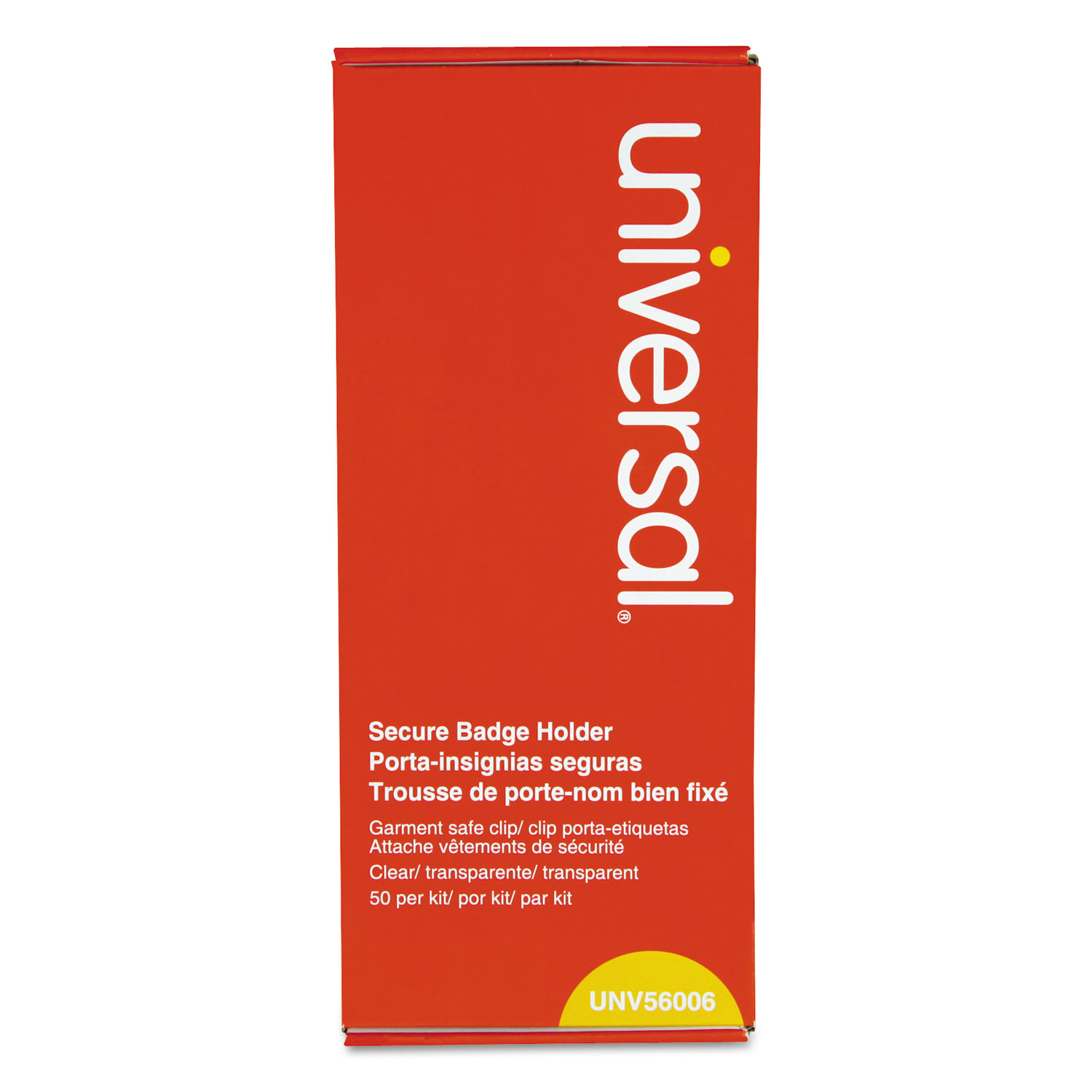 Universal Deluxe Clear Badge Holder w/Garment-Safe Clips, 2.25 x 3.5 ...