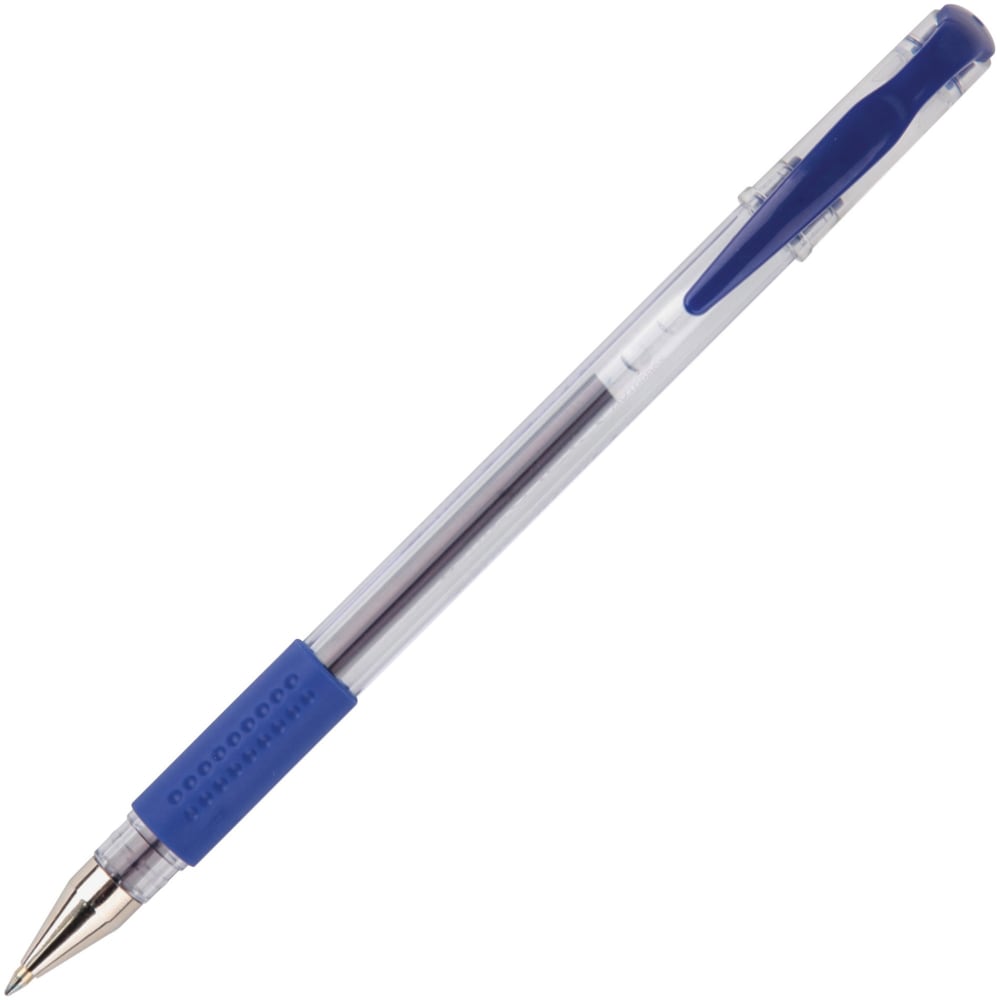 Integra Gel Ink Stick Pens, Clear Barrel, Blue Ink, Pack Of 12 Pens ...