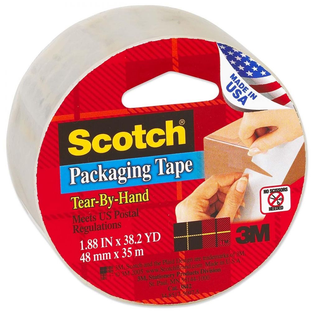 3M Scotch 3842 Tear-By-Hand Packaging Tape | OfficeSupply.com