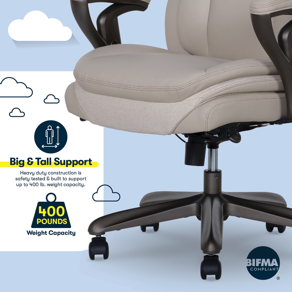Serta SmartLayers Everett Big & Tall Ergonomic Vegan Leather High-Back ...