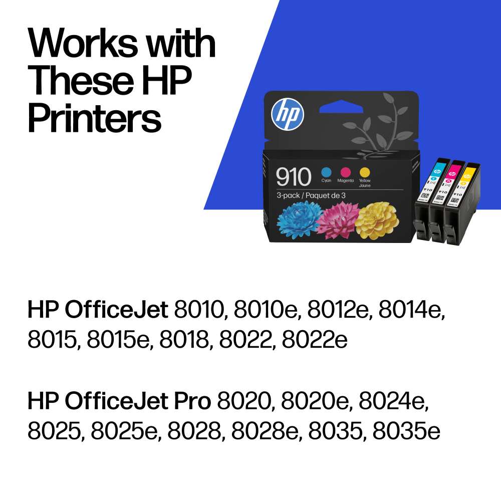 Original HP 910 Cyan, Magenta, Yellow Ink Cartridges 3-pack|For HP ...