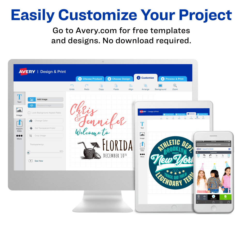 Avery Printable Sticker Paper For Laser & Inkjet Printers, 8.5" x 11 ...