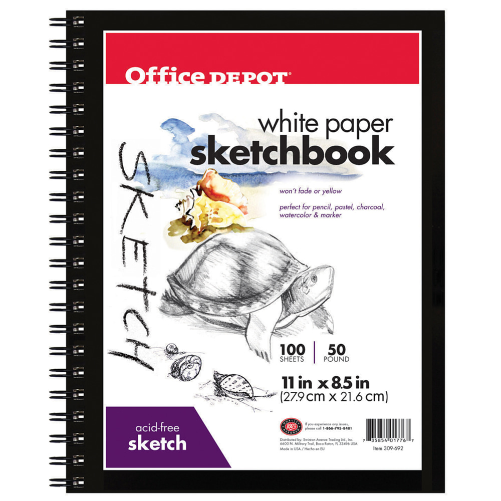 Sketchbook, 8 1/2" x 11", 100 Sheets | OfficeSupply.com