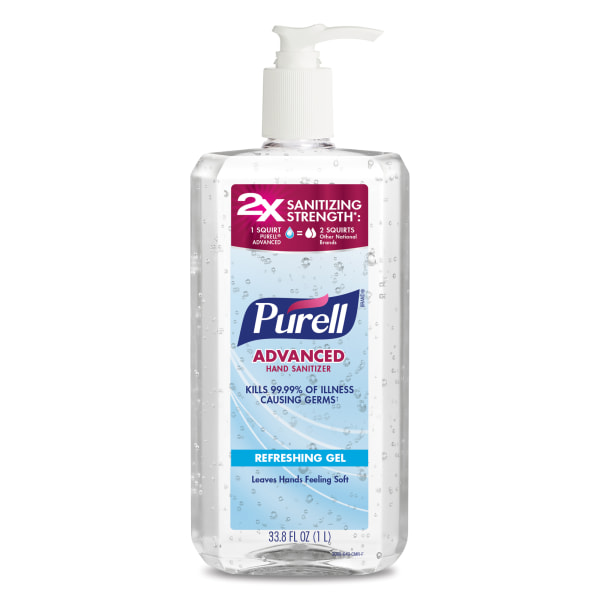 Purell Gel Instant Hand Sanitizer, 33.8 Oz | OfficeSupply.com