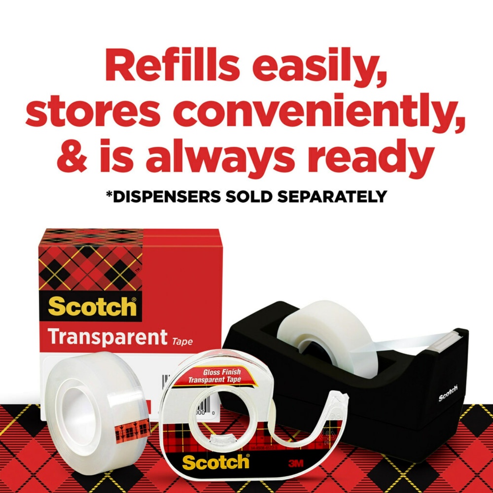 Scotch Transparent Tape, 3/4 in. x 1000 in., 24 Tape Rolls, Clear ...