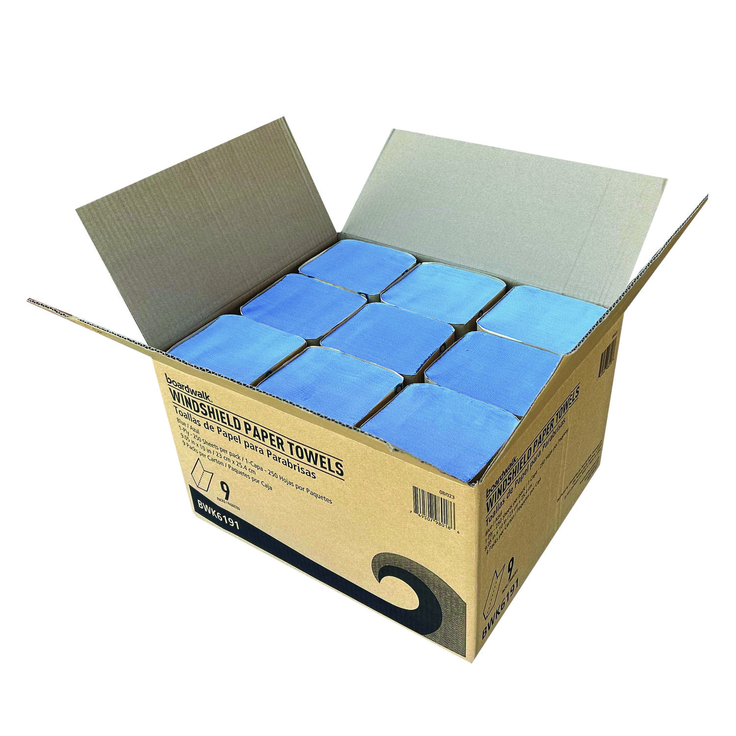 Boardwalk Windshield Paper Towels, 9.05 x 10, Blue, 250/Pack, 9 Packs ...